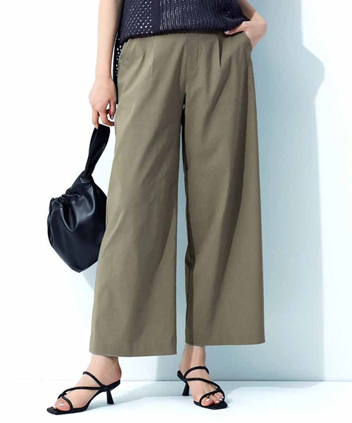 IEDIT（イディット）の「IEDIT UVカット・吸汗速乾・接触冷感がうれしい 麻混素材のエアノビ涼やかワイドパンツ（その他パンツ）」 - WEAR