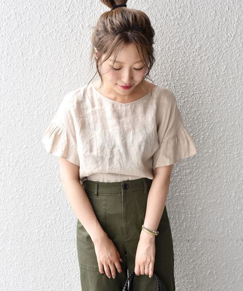 liflattie ships（リフラティ シップス）の「liflattie ships:フレンチリネンフリルスリーブブラウス （シャツ ...