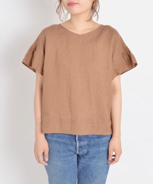 liflattie ships（リフラティ シップス）の「liflattie ships:フレンチリネンフリルスリーブブラウス （シャツ ...