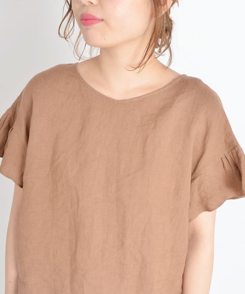 liflattie ships（リフラティ シップス）の「liflattie ships:フレンチリネンフリルスリーブブラウス （シャツ ...