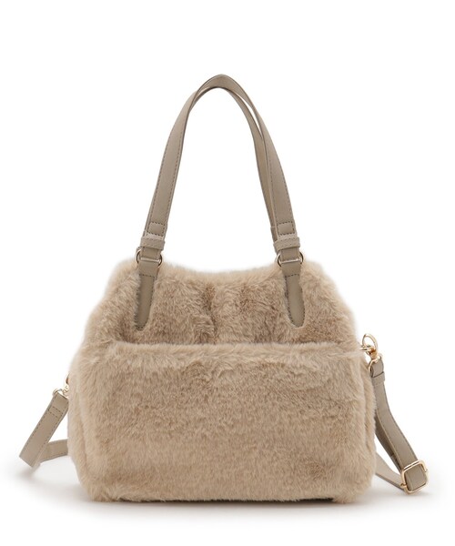 ITS'DEMO（イッツデモ）の「 【2WAY】両あおりフェイクファートート（トートバッグ）」 - WEAR