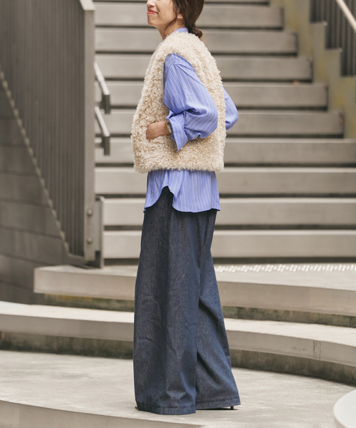 セール】リヨセルストライプレギュラーシャツ（シャツ/ブラウス