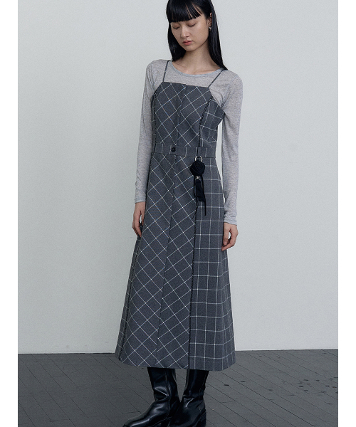 MAKE A TOAST（メイクアトースト）の「Checked Pattern Sleeveless Maxi Dress ...