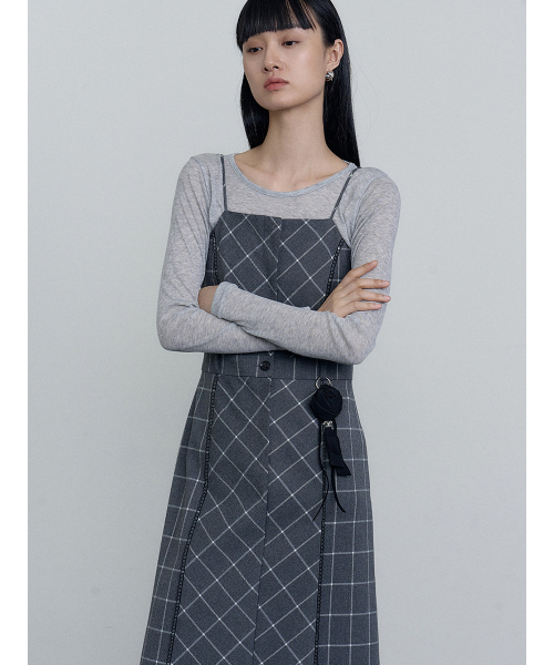 MAKE A TOAST（メイクアトースト）の「Checked Pattern Sleeveless Maxi Dress ...