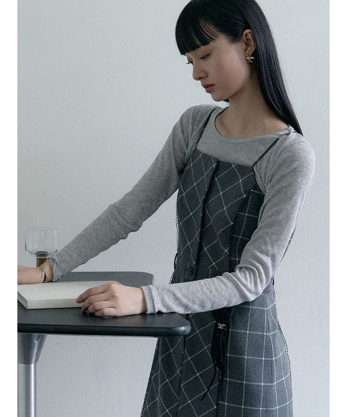 MAKE A TOAST（メイクアトースト）の「Checked Pattern Sleeveless Maxi Dress ...
