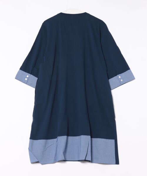 スモールウェーブボイルデインティ フラワー刺繍＋天竺ワンピース