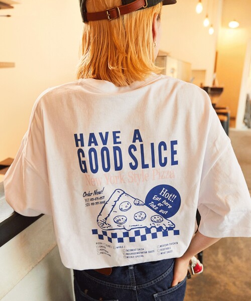 FREAK'S STORE（フリークスストア）の「限定展開 HAVE A GOOD SLICE×FREAK'S STORE/ハブアグッドスライス 別注 ビッグシルエット バックプリント クルー ...