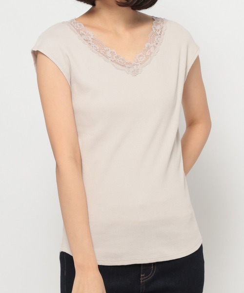 GLOBAL WORK（グローバルワーク）の「BeauteeレースVフレンチ/935333（タンクトップ）」 - WEAR
