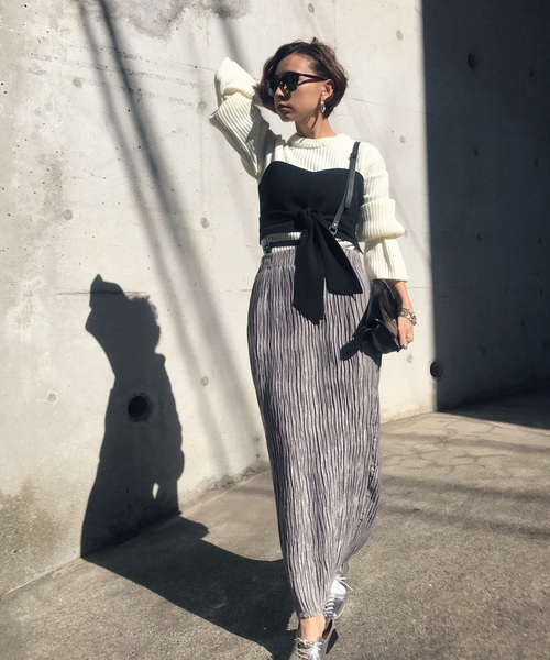 Ameri（アメリ）の「CORSET DOCKING KNIT（ニット/セーター）」 - WEAR