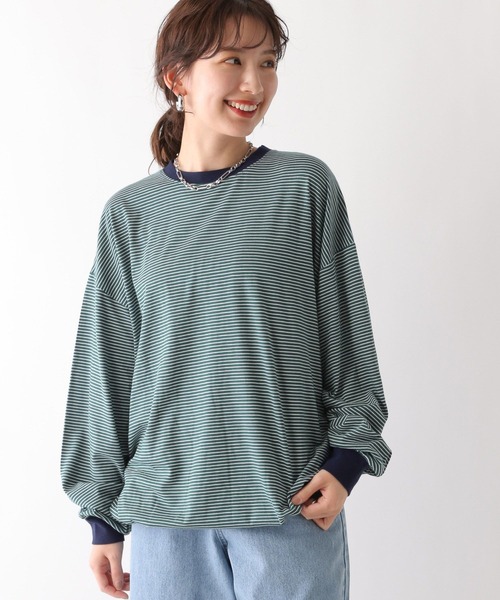 LEPSIM（レプシィム）の「ピンボーダーBIGロンT 108065（Tシャツ/カットソー）」 - WEAR