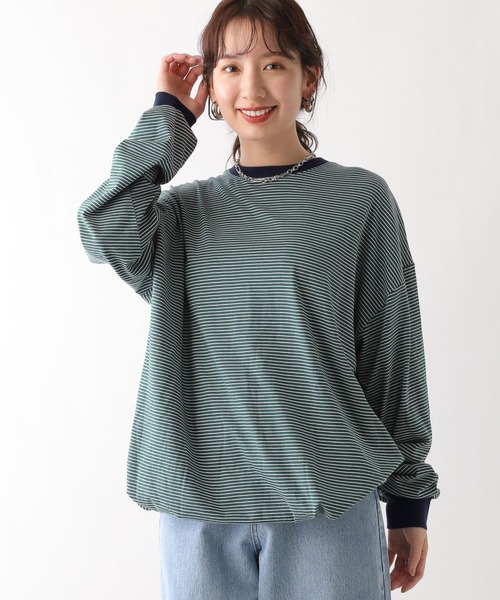 LEPSIM（レプシィム）の「ピンボーダーBIGロンT 108065（Tシャツ/カットソー）」 - WEAR