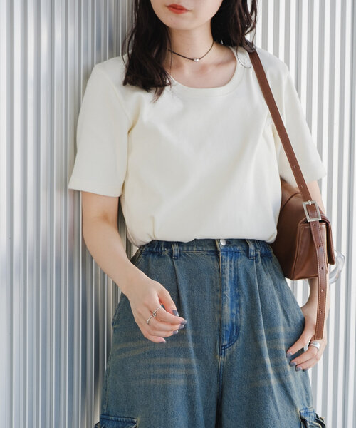 Kastane（カスタネ）の「【前後2WAY/4色展開】ピグメントリブTEE（Tシャツ/カットソー）」 - WEAR