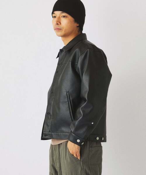 セール】シンセティック レザー トラッカージャケット（その他アウター