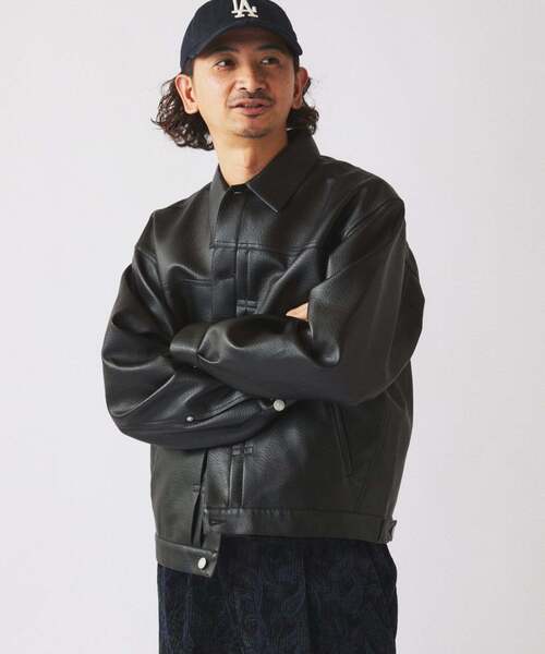 セール】シンセティック レザー トラッカージャケット（その他アウター
