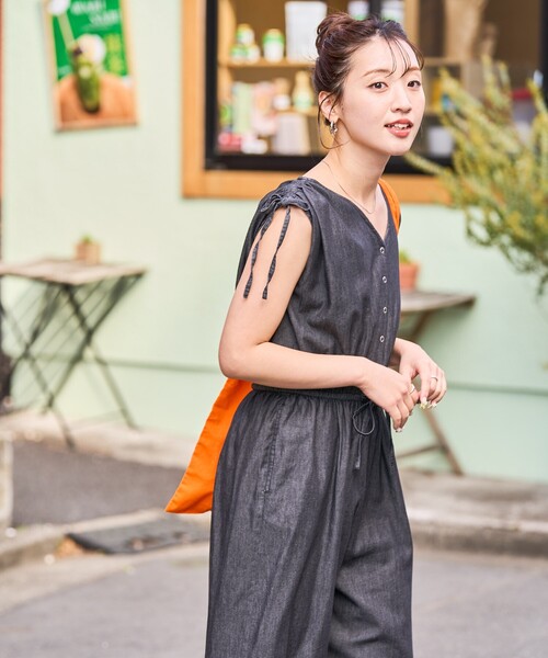 FREAK'S STORE（フリークスストア）の「限定展開 レーヨンデニム袖リボンオールインワン（つなぎ/オールインワン）」 - WEAR