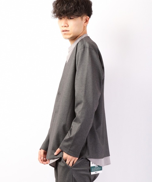 ROOT THREE（ルートスリー）の「ROOT THREE ストレッチ MVS ニット ノーカラージャケット（ノーカラージャケット）」 - WEAR