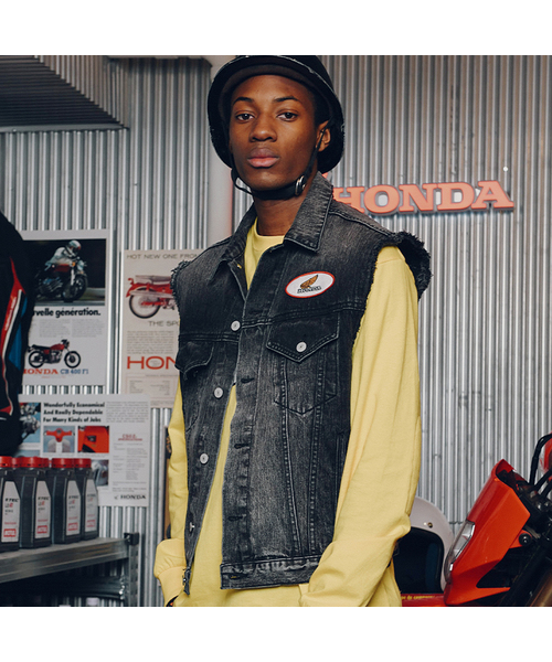 [Archive line] Washed Denim Vest_Black（ベスト）｜HONDA MOTORCYCLE（ホンダ ...