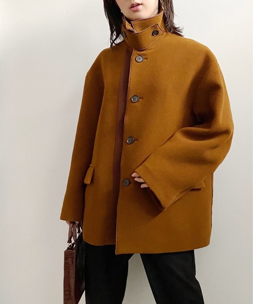 AMERI（アメリ）の「BI COLOR OVER MIDI COAT（ピーコート）」 - WEAR