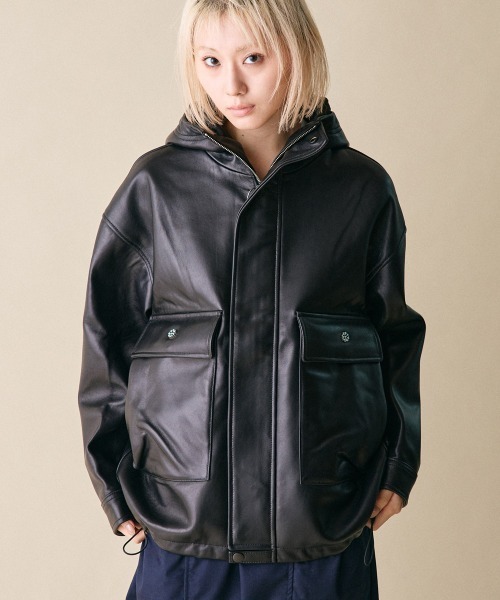 rehacer : Big Pocket Leather MT Jacket / ビッグ ポケット レザー