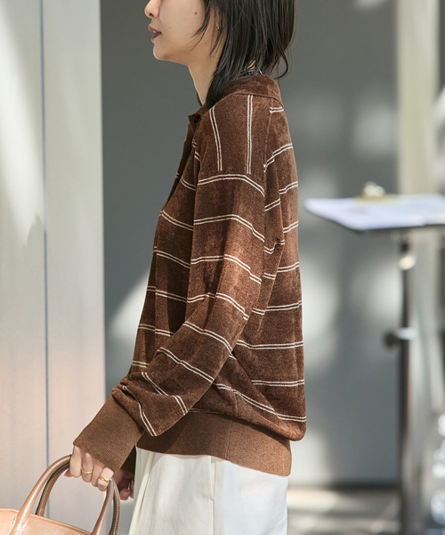 追加2》ベロアニットロングスリーブポロシャツ（ニット/セーター