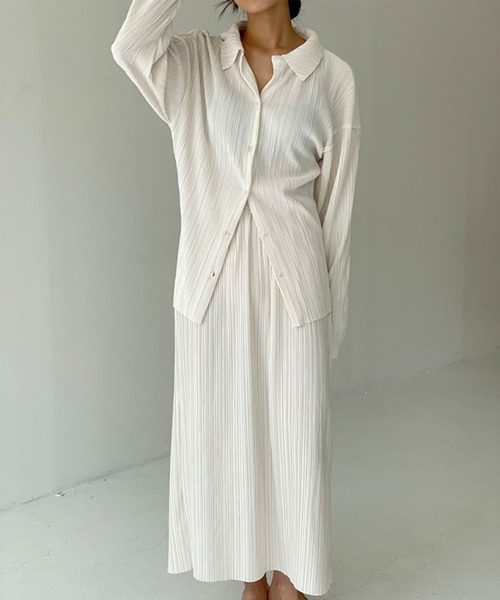 ELCY（エルシー）の「【ELCY】無地シャツロングスカートセットアップ（ワンピース）」 - WEAR