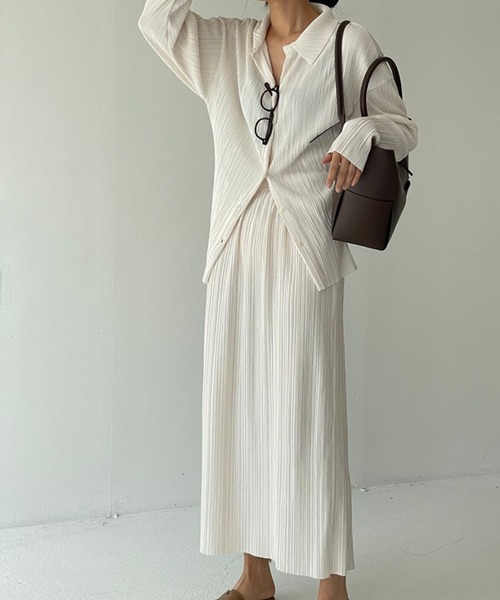 ELCY（エルシー）の「【ELCY】無地シャツロングスカートセットアップ（ワンピース）」 - WEAR