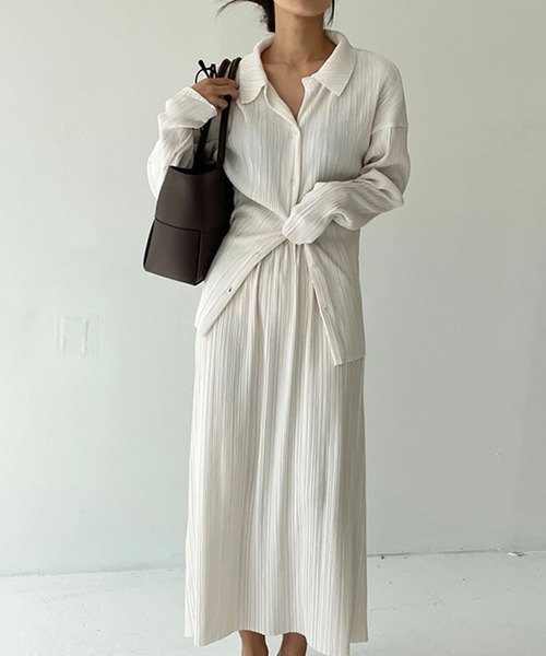 ELCY（エルシー）の「【ELCY】無地シャツロングスカートセットアップ（ワンピース）」 - WEAR