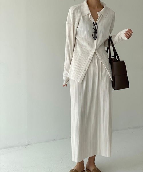 ELCY（エルシー）の「【ELCY】無地シャツロングスカートセットアップ（ワンピース）」 - WEAR