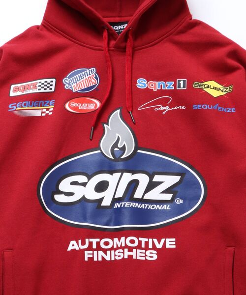 SEQUENZ（シークエンズ）の「【SEQUENZ】SQNZ RACING HOODIE / レーシング ファイヤーパターン オーバルロゴ パーカー（パーカー）」 - WEAR