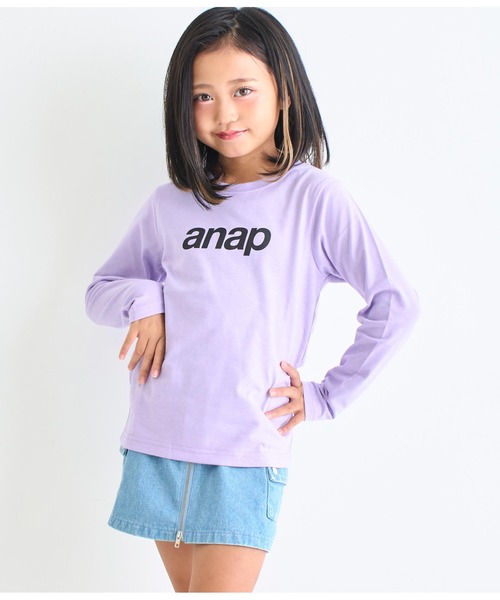 ANAP kids（アナップキッズ）の「anapロゴプリントロンT長袖Tシャツ（Tシャツ/カットソー）」 - WEAR