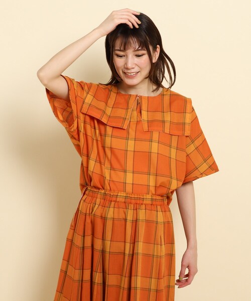 Dessin（デッサン）の「 【CLASSY.6月号掲載】ガーゼチェック セーラーブラウス＜S～L＞（シャツ/ブラウス）」 - WEAR