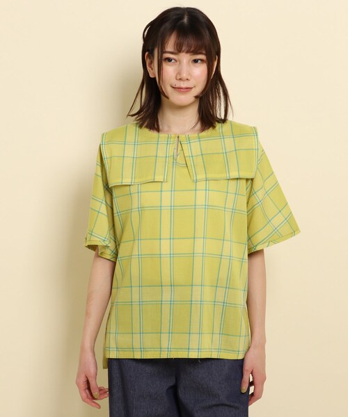 Dessin（デッサン）の「 【CLASSY.6月号掲載】ガーゼチェック セーラーブラウス＜S～L＞（シャツ/ブラウス）」 - WEAR