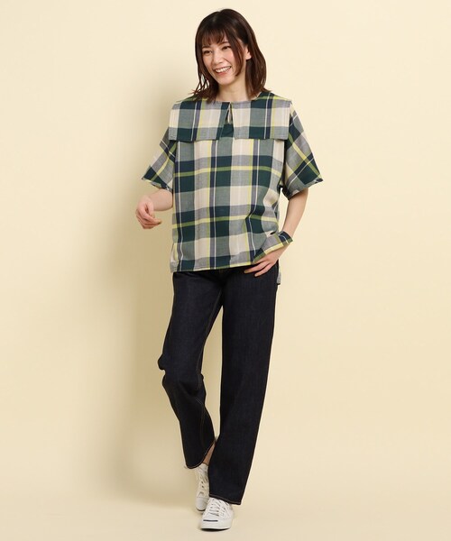 Dessin（デッサン）の「 【CLASSY.6月号掲載】ガーゼチェック セーラーブラウス＜S～L＞（シャツ/ブラウス）」 - WEAR