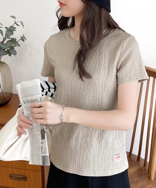 Java（ジャバ）の「《JaVa ジャバコラボ》大人のシンプル。ぽこぽこ素材ベーシックTee（Tシャツ/カットソー）」 - WEAR