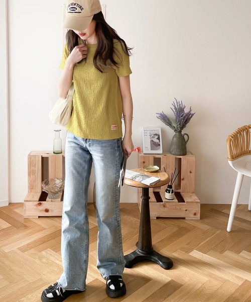 Java（ジャバ）の「《JaVa ジャバコラボ》大人のシンプル。ぽこぽこ素材ベーシックTee（Tシャツ/カットソー）」 - WEAR