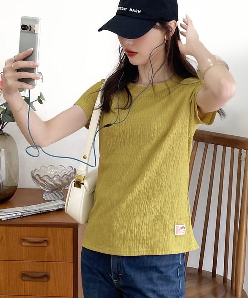 Java（ジャバ）の「《JaVa ジャバコラボ》大人のシンプル。ぽこぽこ素材ベーシックTee（Tシャツ/カットソー）」 - WEAR