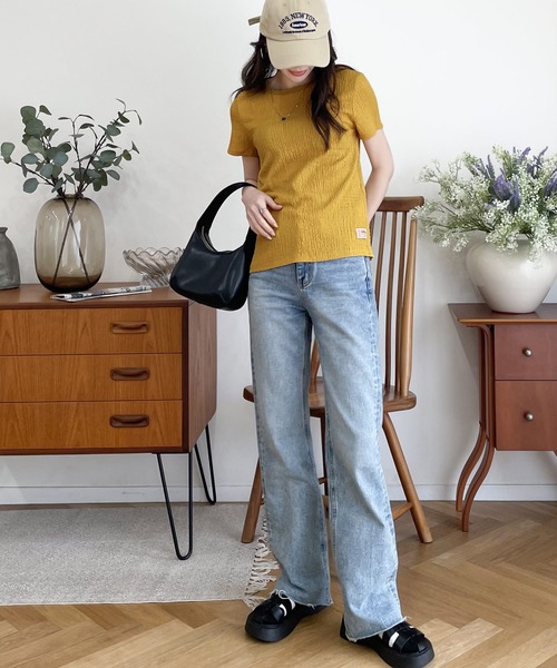 Java（ジャバ）の「《JaVa ジャバコラボ》大人のシンプル。ぽこぽこ素材ベーシックTee（Tシャツ/カットソー）」 - WEAR