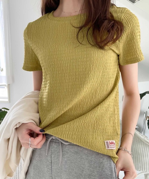 Java（ジャバ）の「《JaVa ジャバコラボ》大人のシンプル。ぽこぽこ素材ベーシックTee（Tシャツ/カットソー）」 - WEAR