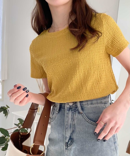 Java（ジャバ）の「《JaVa ジャバコラボ》大人のシンプル。ぽこぽこ素材ベーシックTee（Tシャツ/カットソー）」 - WEAR