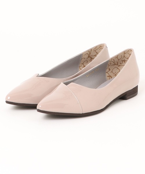 Made in Japan】アシンメトリーVカットフラットパンプス/641316