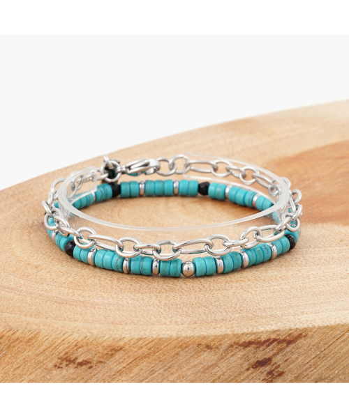 Offsky 573 5 Double Type Surgical Steel Chain Bracelet Set (C2203-SE270 ...