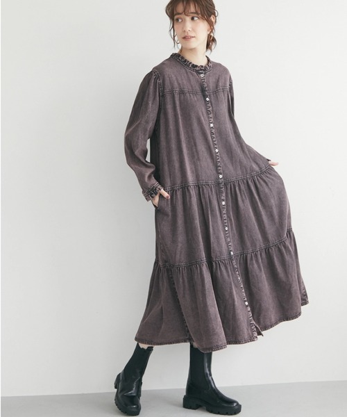 ESCAR（エスカー）の「 ESCAR カラーデニムティアードワンピース（ワンピース）」 - WEAR