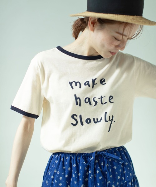 PAR ICI（パーリッシィ）の「make haste slowly リンガーTシャツ（Tシャツ/カットソー）」 - WEAR