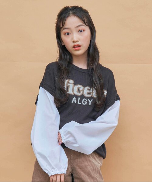 ALGY（アルジー）の「シャツ袖ドッキングニット（シャツ/ブラウス）」 - WEAR