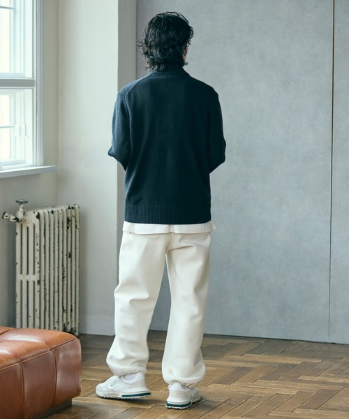 ハイネックフルジップ ウールニットセーター / ドライバーズニット