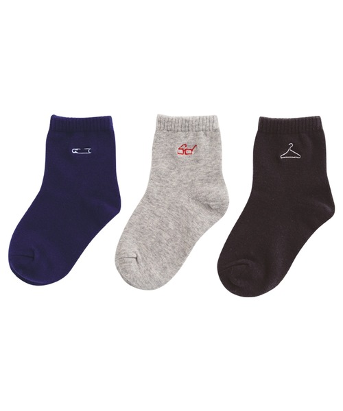 stample（スタンプル）の「シュール刺繍 ショートソックス 3P（ソックス/靴下）」 - WEAR