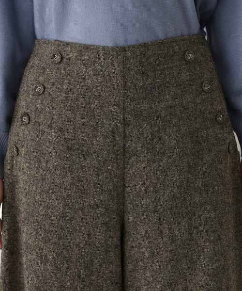 セール】【洗える/後ろゴム】ツイードマリンクロップド丈パンツ