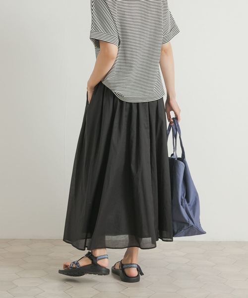 URBAN RESEARCH DOORS（アーバンリサーチドアーズ）の「『UR TECH』コットンギャザースカート（スカート）」 - WEAR