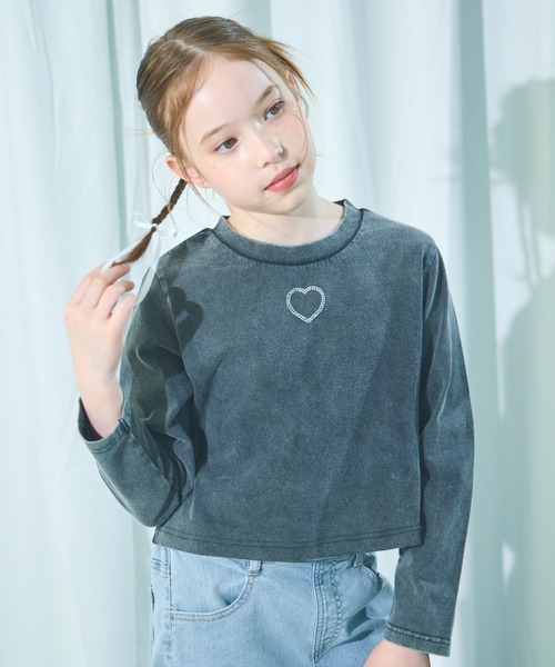 PAIRMANON COEUR（ペアマノンクール）の「【PAIRMANON COEUR】ハートモチーフストーン ピグメントTシャツ（Tシャツ/カットソー）」 - WEAR