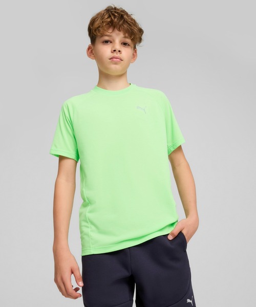 PUMA（プーマ）の「PUMA プーマ ボーイズ エヴォストライプ 半袖 Tシャツ B 120-160cm（Tシャツ/カットソー）」 - WEAR